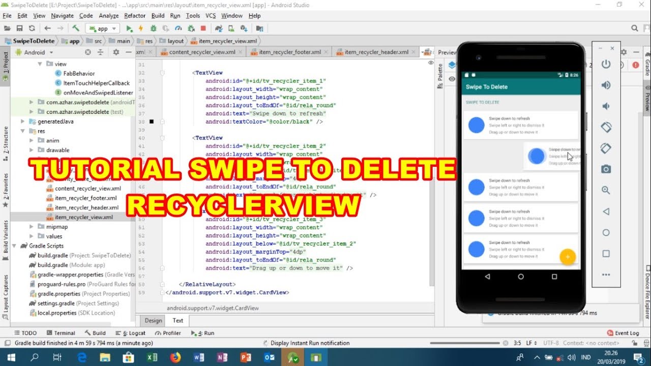 Tutorial Swipe To Delete Pagination Recyclerview Dengan Android