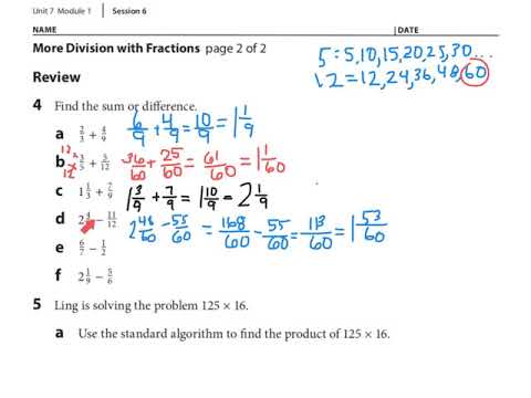 Unit 7 Module 1 Session 6 More Division With Fractions Youtube