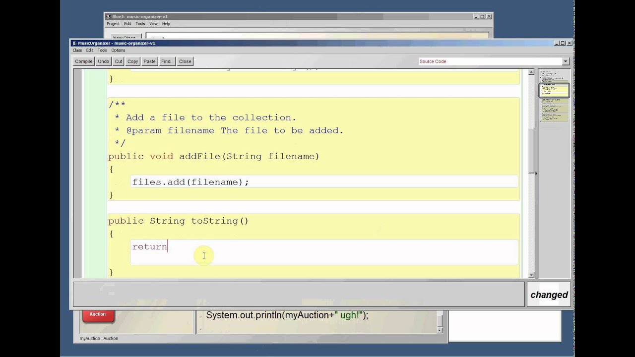 Java Tostring In Bluej Youtube