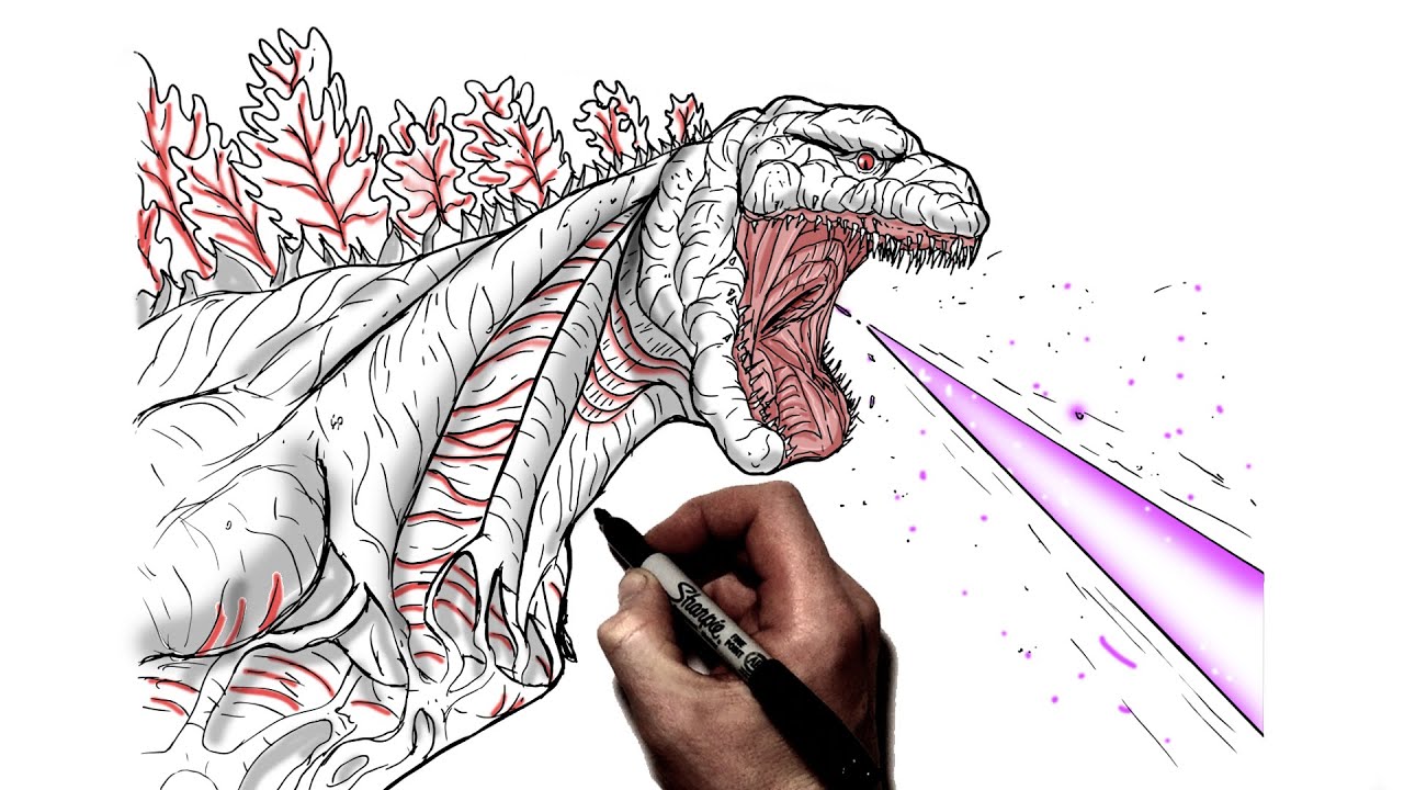 How To Draw Shin Godzilla Atomic Breath Step By Step Monsterverse