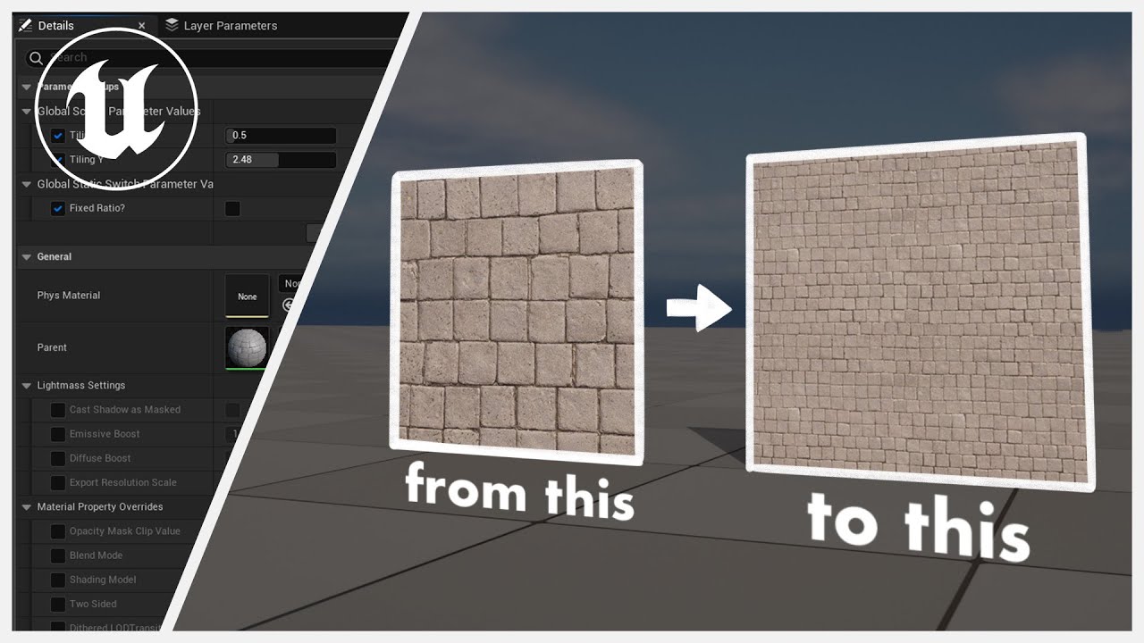 Unreal Engine 5 Size And Align The Texture In The Material World Alignment And Size Baysection