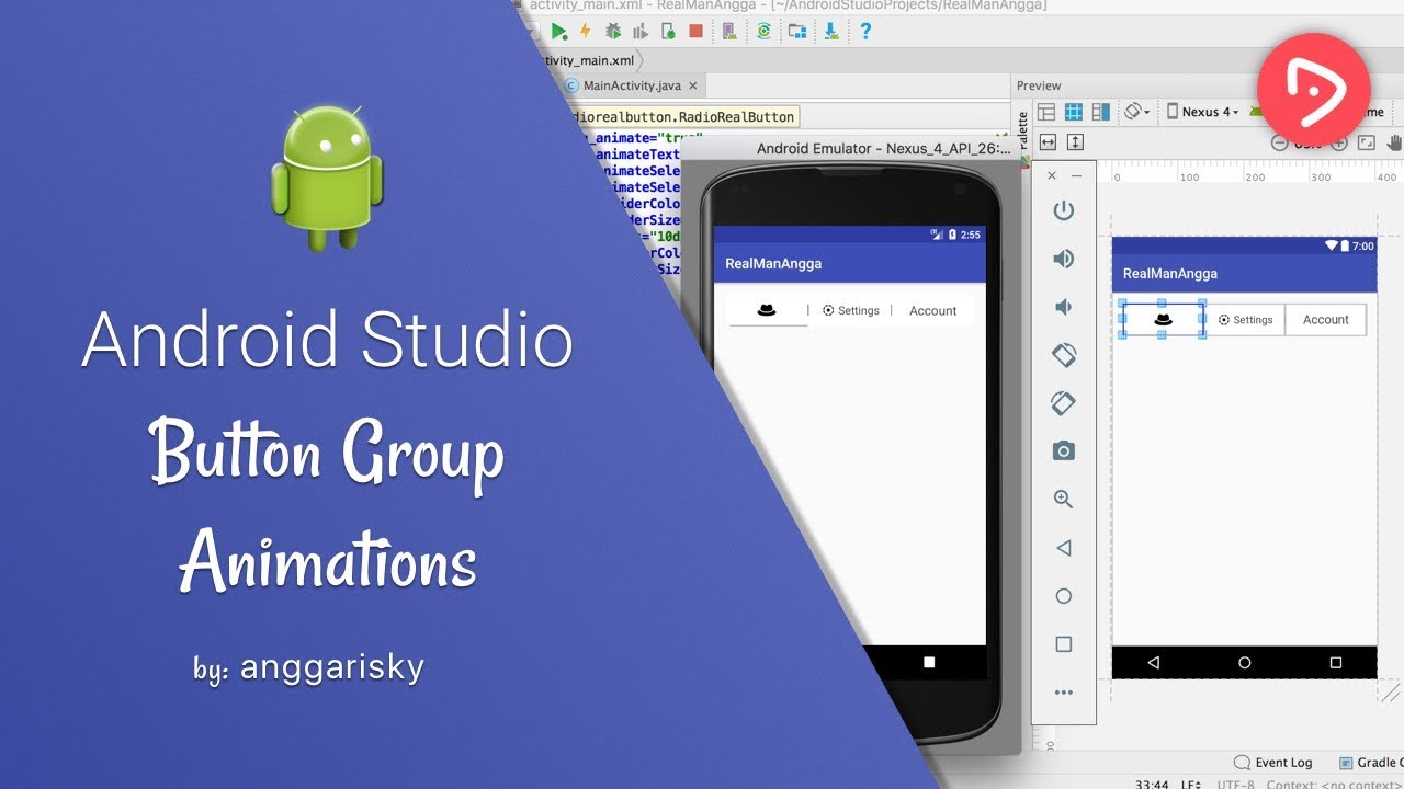 Button Group Animation In Android Studio Tutorial Youtube