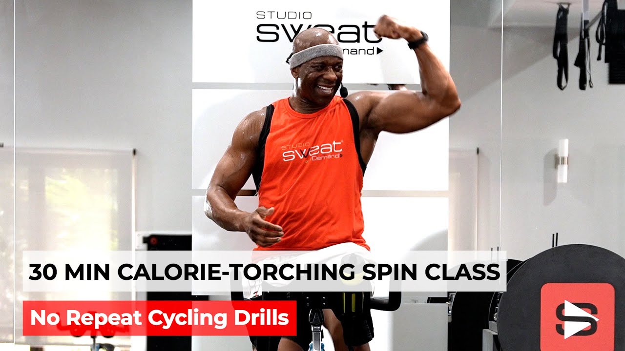 30 Min Spin Class Calorie Torcher No Repeat Cycling Drills Youtube