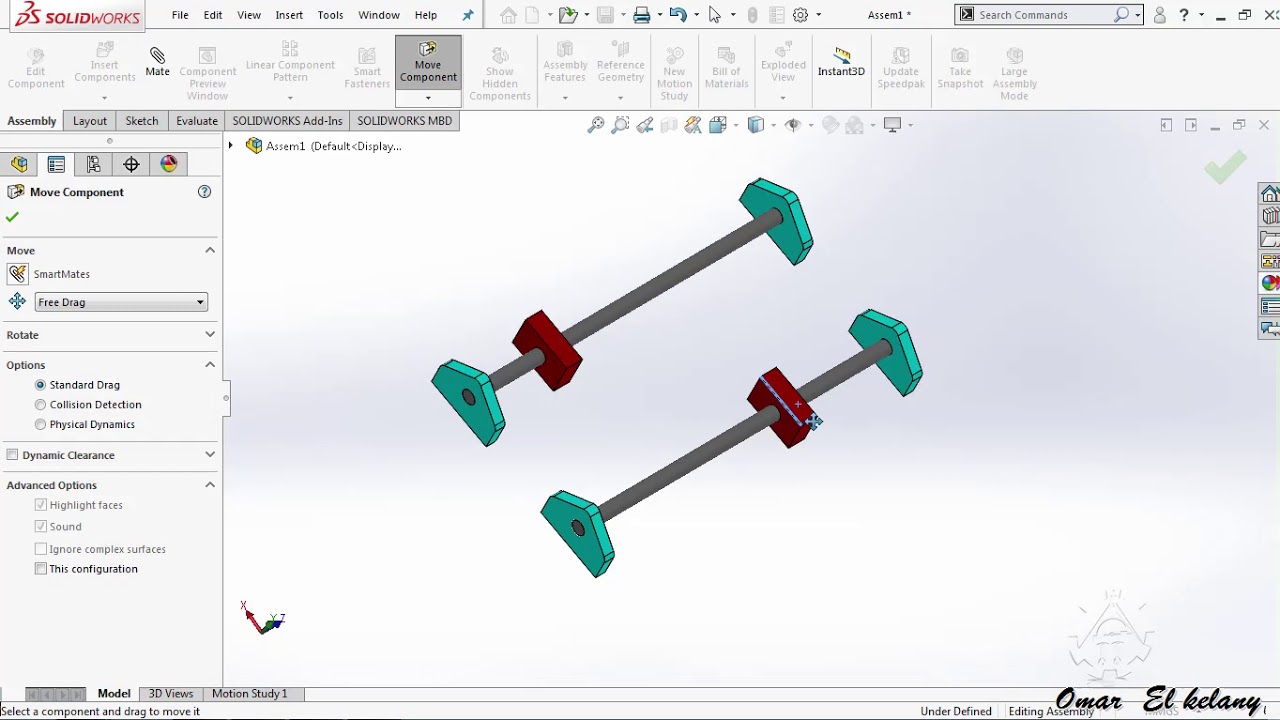 Solidworks Assembly Advanced Mates Linear And Linear Coupler Youtube