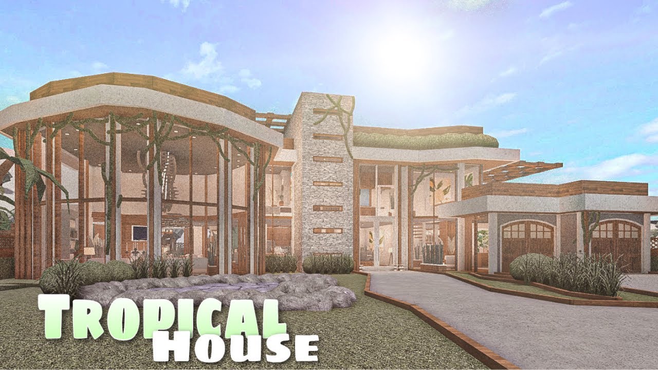 Bloxburg Mansion Tropical House House Build Youtube