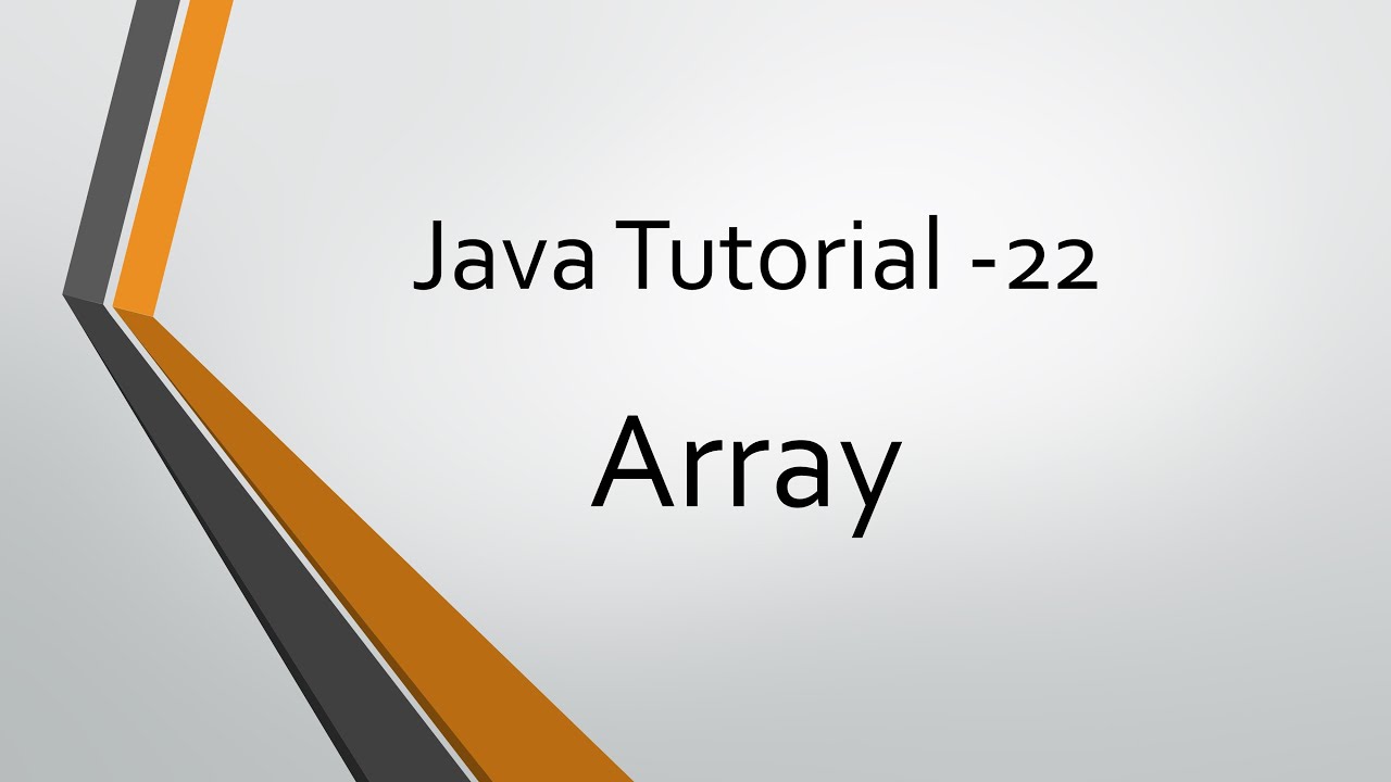 Java Tutorial 22 Array Youtube