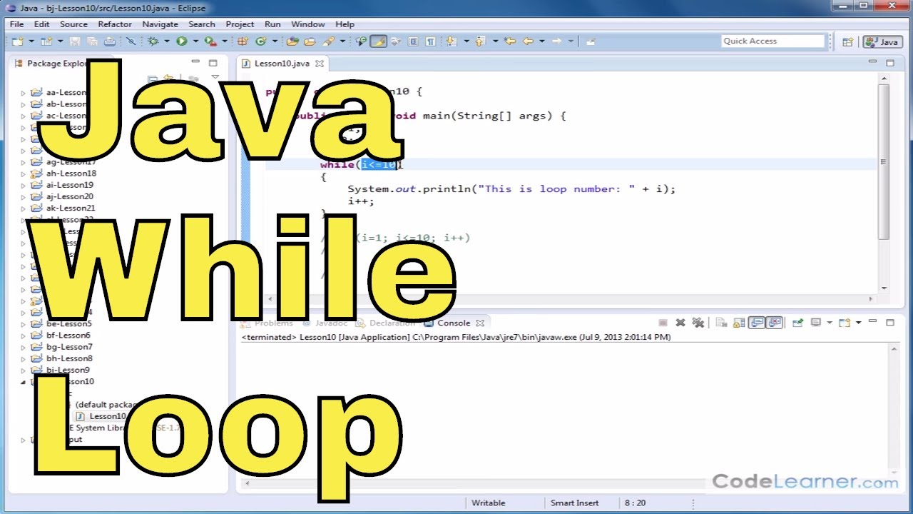 Java Tutorial 10 The While Loop Youtube