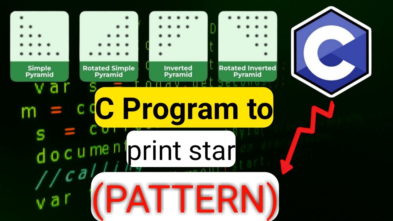 Star Pattern In C Programming Language Learn Coding Youtube
