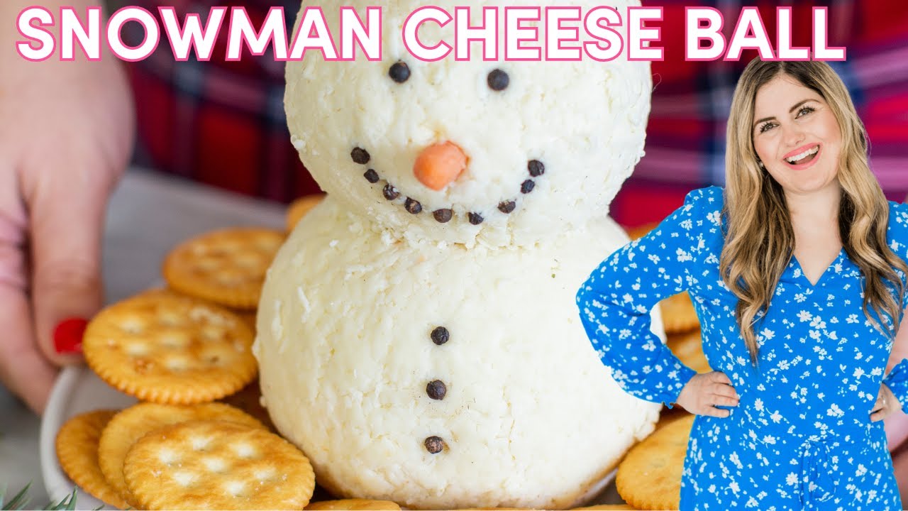 Cute Cheese Snowman Appetizer Christmas Snowman Cheese Ball Holiday
