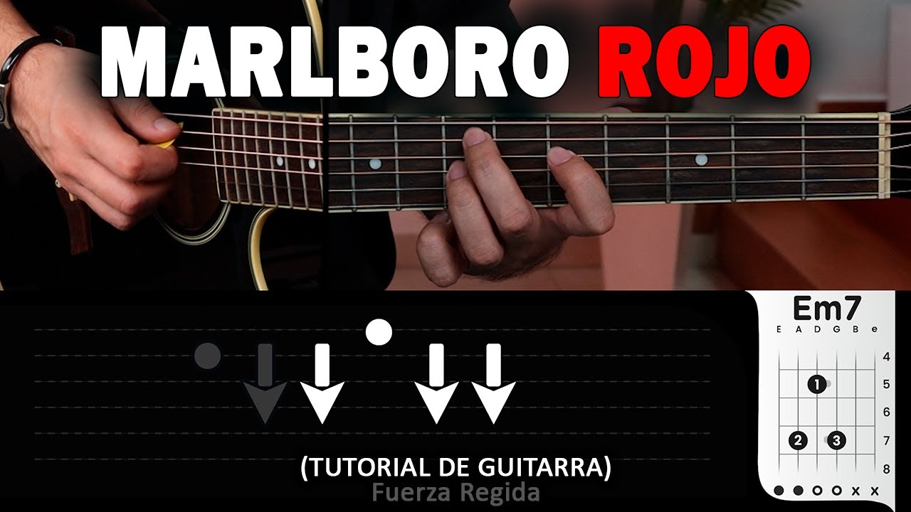 Marlboro Rojo Fuerza Regida Tutorial De Guitarra Chords Youtube
