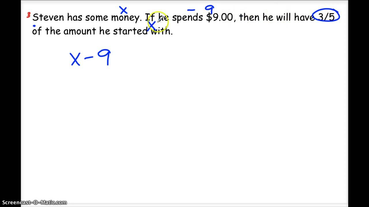 Writing Equations Using Symbols Youtube