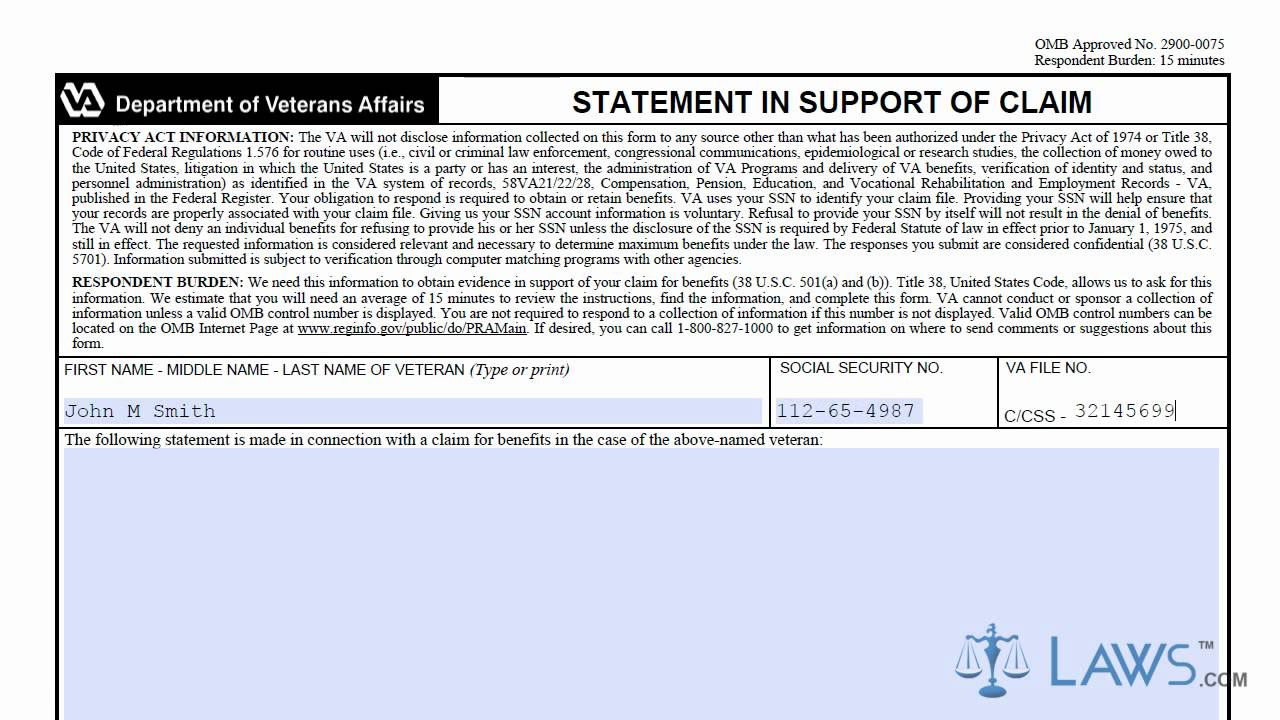Learn How To Fill The Va Form 21 4138 Statement In Support Of Claim