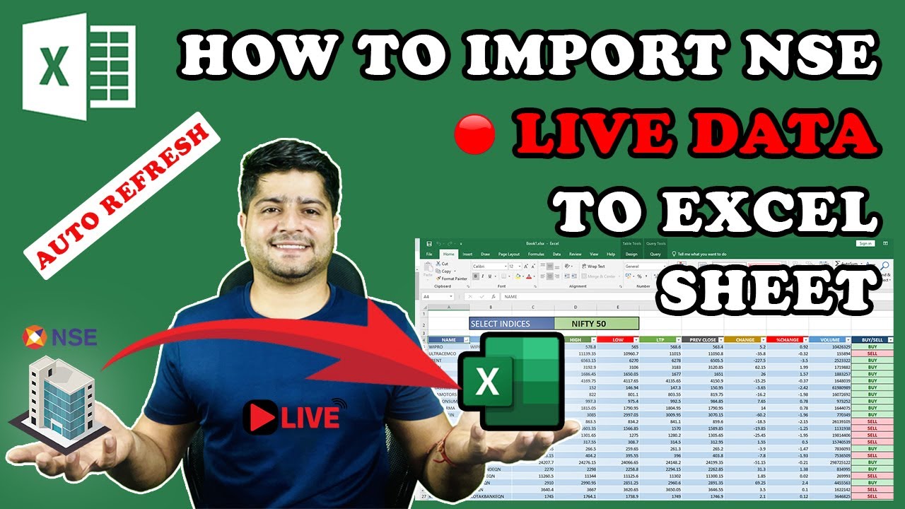 How To Import Nse Live Data In Excel Nse Live Data In Excel Auto