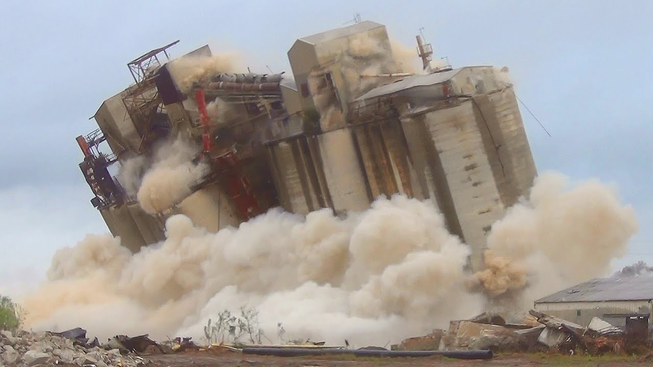 Phosphate Mine Silo Structures Controlled Demolition Inc Youtube