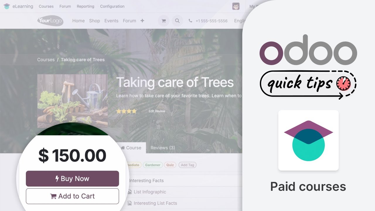 Odoo Quick Tips Set Up Paid Courses Elearning Youtube