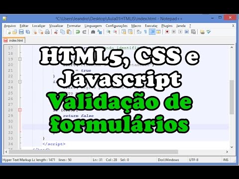 Html5 Css Javascript Validação De Formulários Com Javascript Youtube