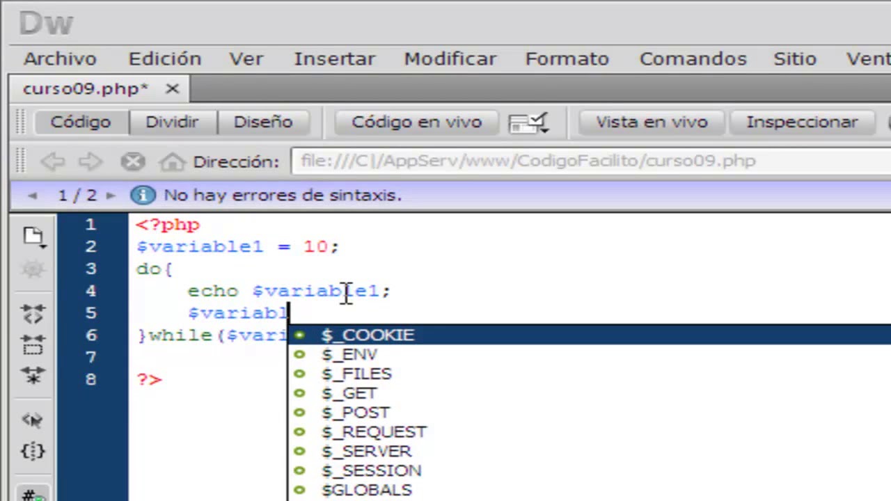 Tutorial Php 9 Bucle Do While Youtube