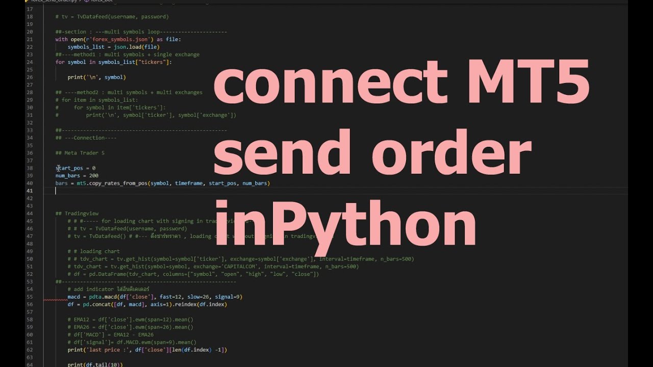 Python Trading Bot Ep 4 Part 3 Connect Metatrader 5 Send Order In
