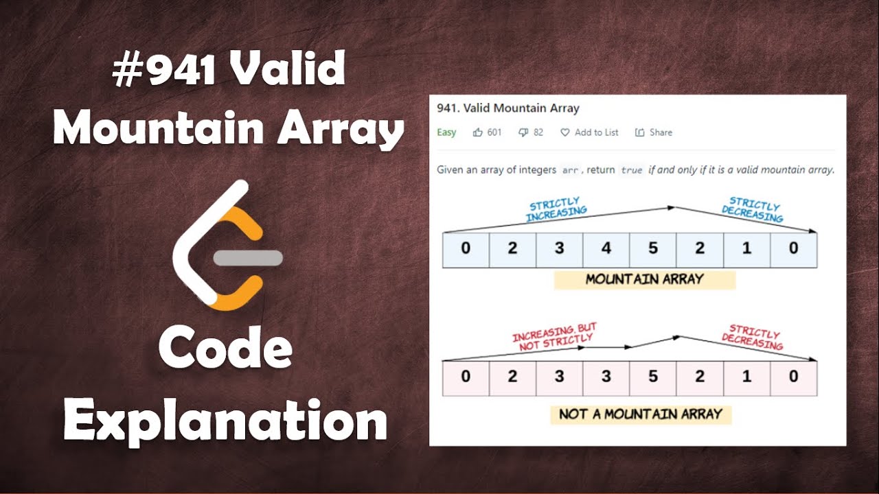 Valid Mountain Array Live Coding With Explanation Leetcode 941