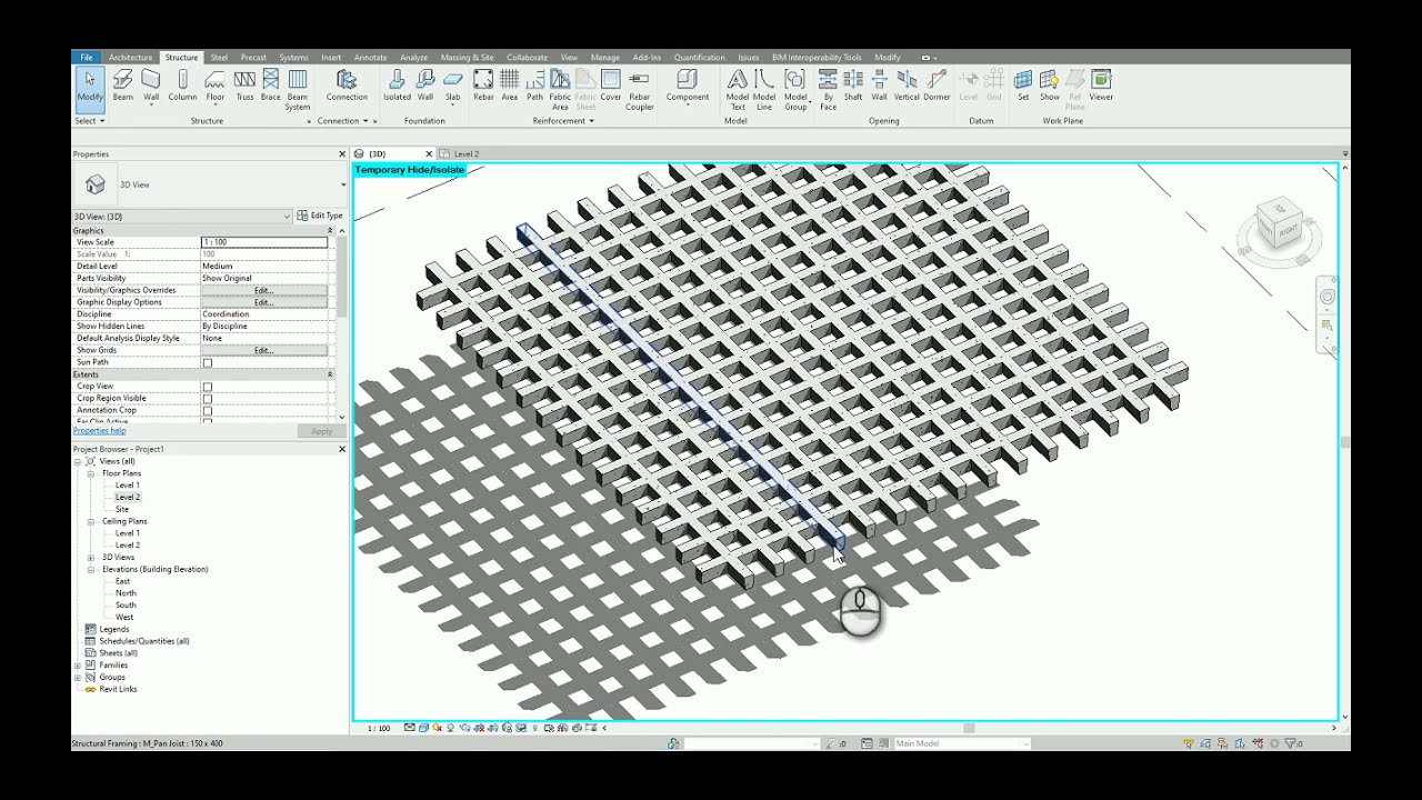Revit Waffle Slab Construction Youtube