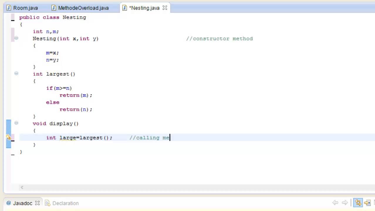 Java Programming Tutorial 26 Nesting Method Program Youtube