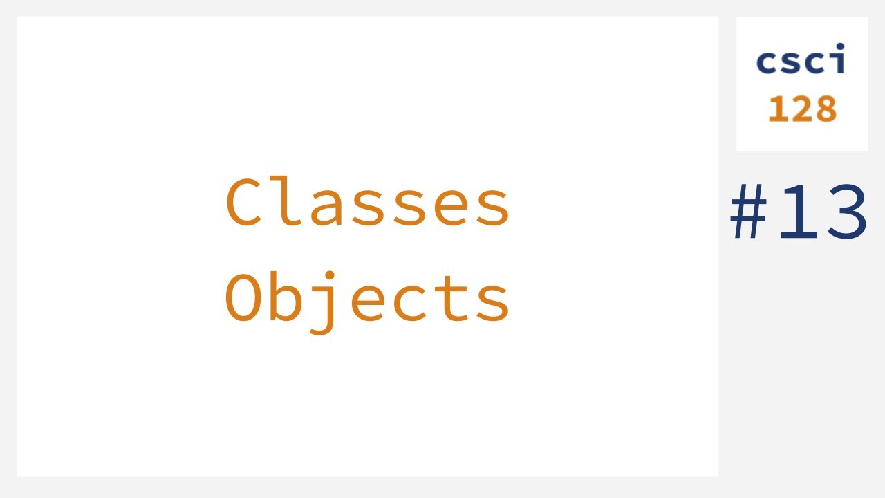Classes Objects Youtube