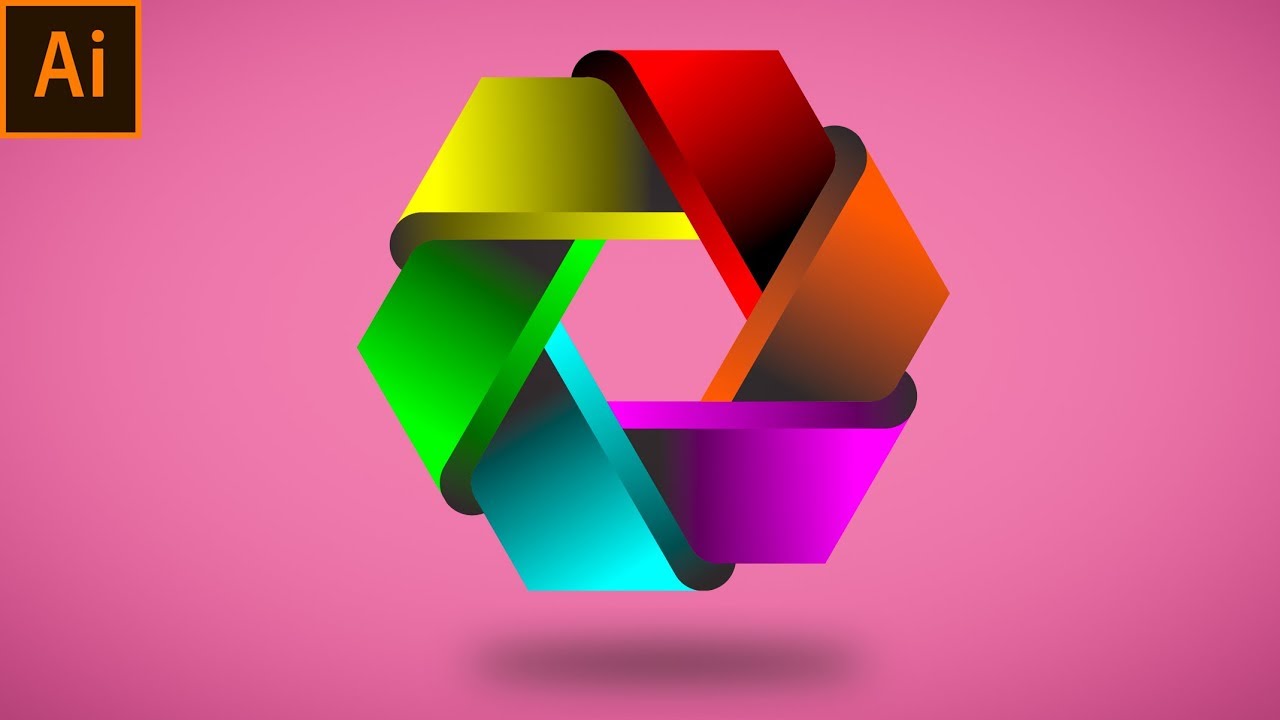 Interlocked 3d Hexagonal Logo Designing Adobe Illustrator Tutorial