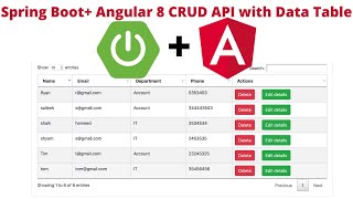 Angular 8 Spring Boot Crud Api Data Table Example Doovi