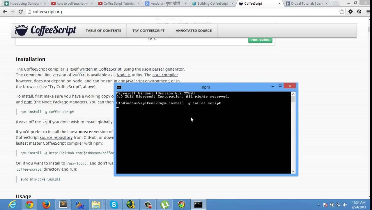 01 Installing Coffeescript 720p Youtube