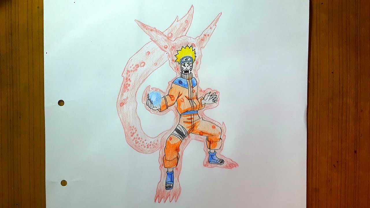 Drawing Naruto With Kyuubi Chakra One Tail Naruto Speed Drawing