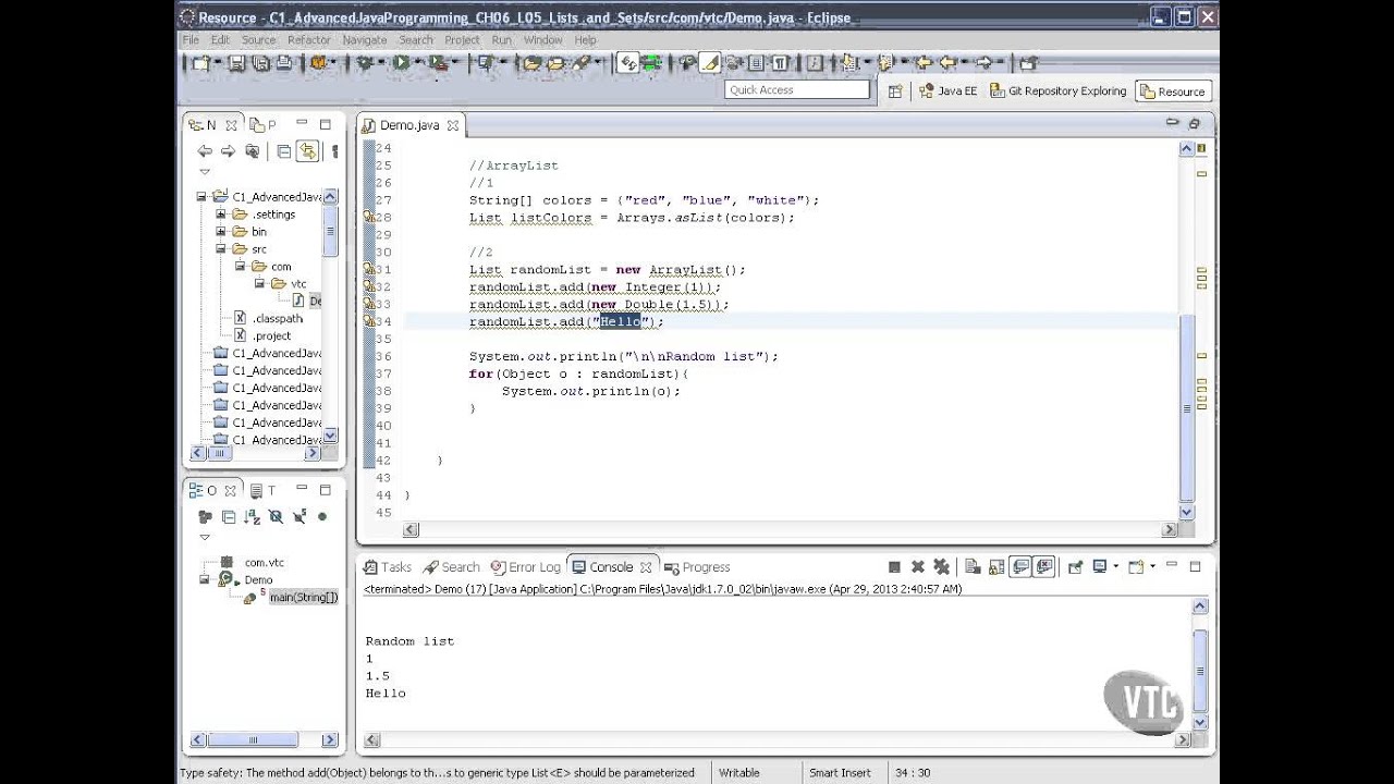 Advanced Java Tutorial Lists Sets Youtube