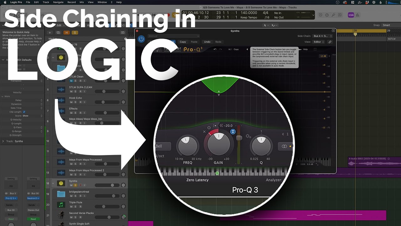 How To Sidechain Pro Q 3 In Logic Pro X Fabfilter Eq Youtube