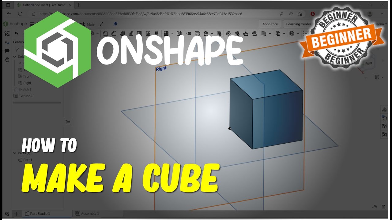 Onshape How To Make A Cube Youtube