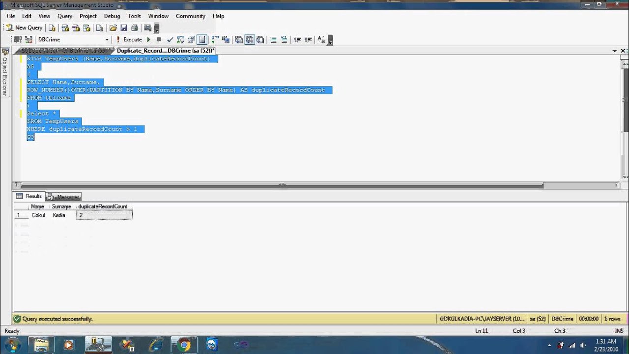 Delete Duplicate Record From Table Sql Query Youtube