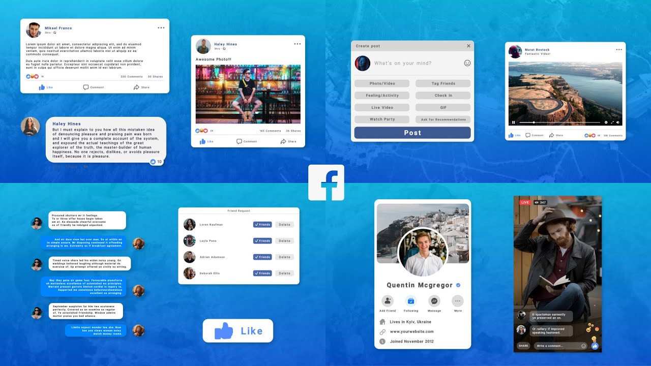 Facebook Social Media Elements After Effects Template Youtube