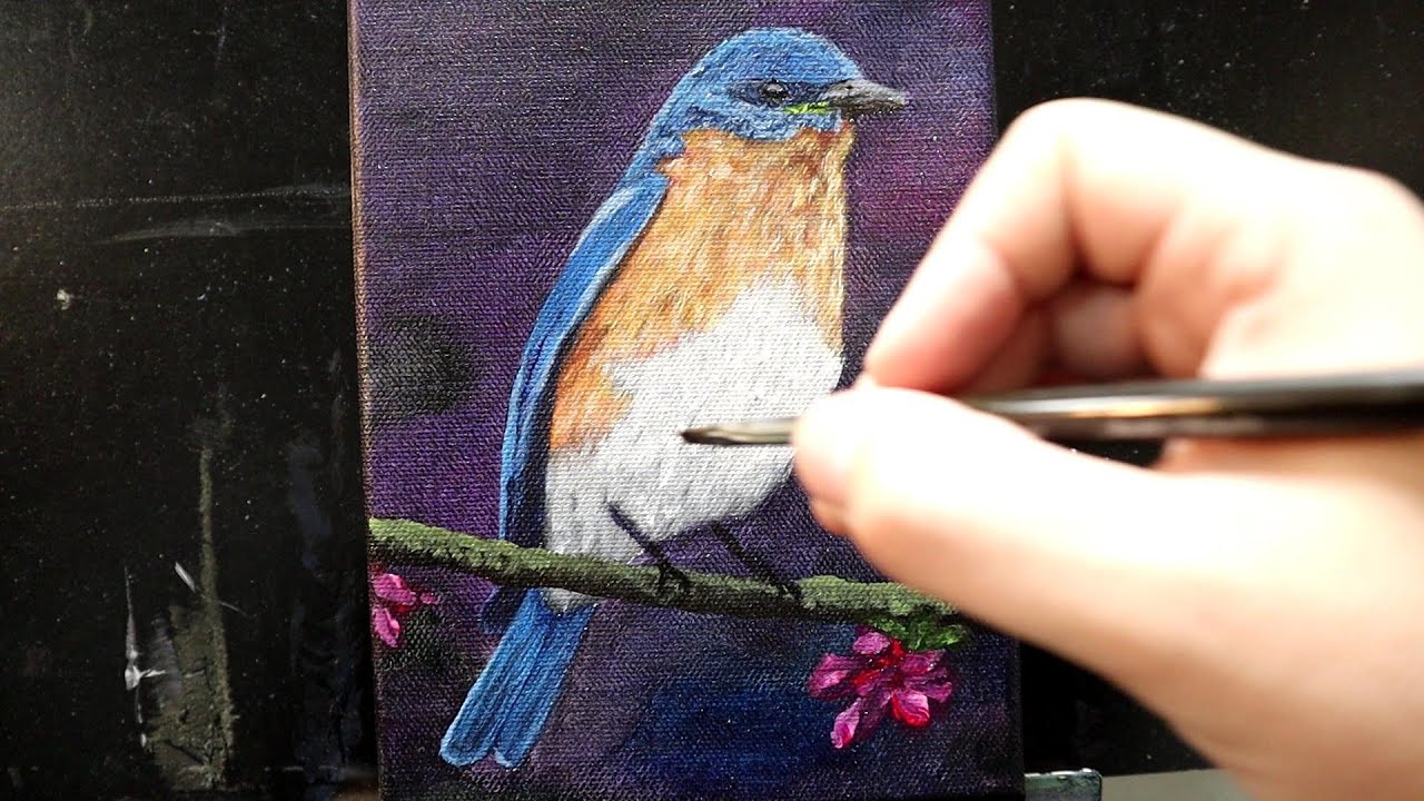 Simple Blue Bird Acrylic Painting Tutorial Bluebird Art 57 Off