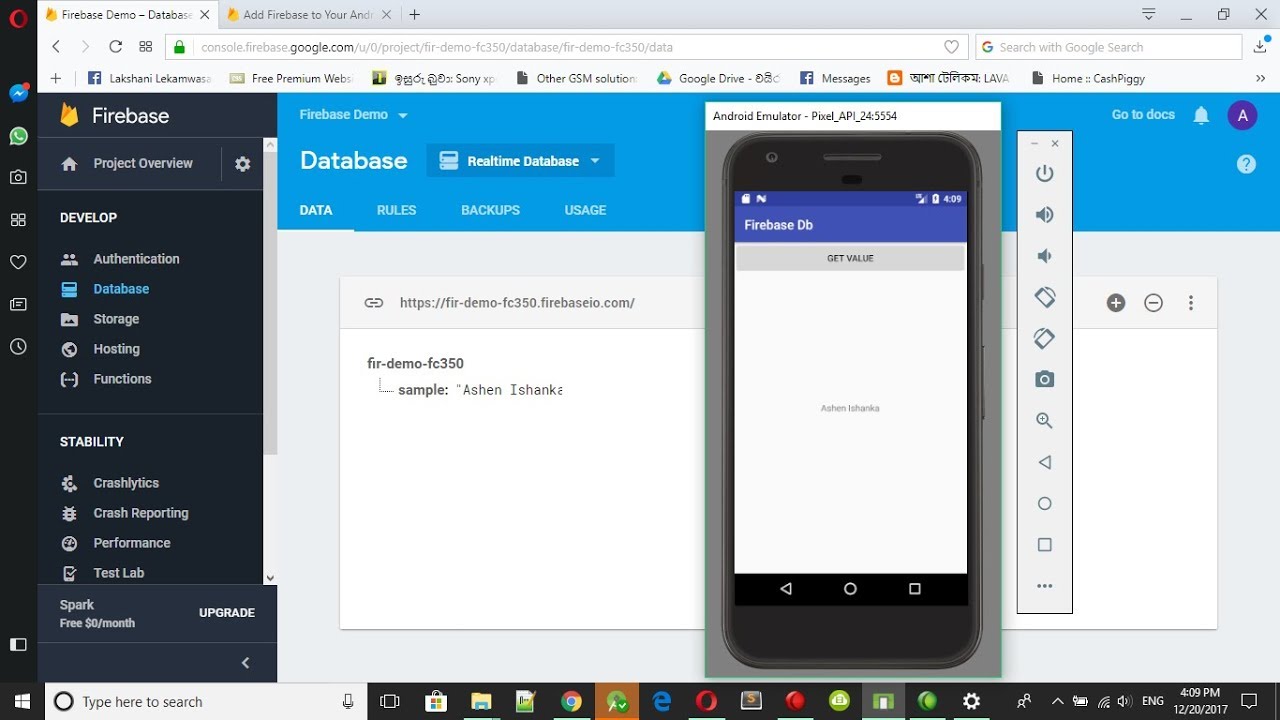 Firebase Database Simple Tutorial Android Add Value Listner Youtube
