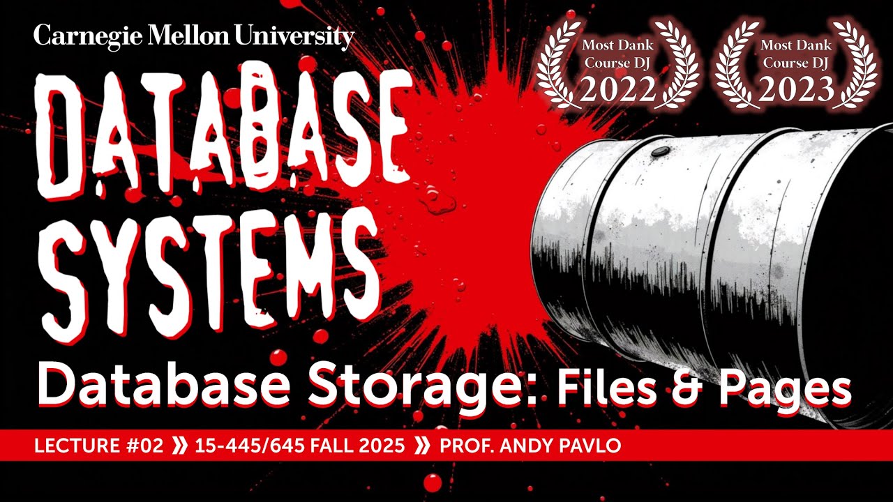03 Database Storage Files Pages Tuples Cmu Intro To Database