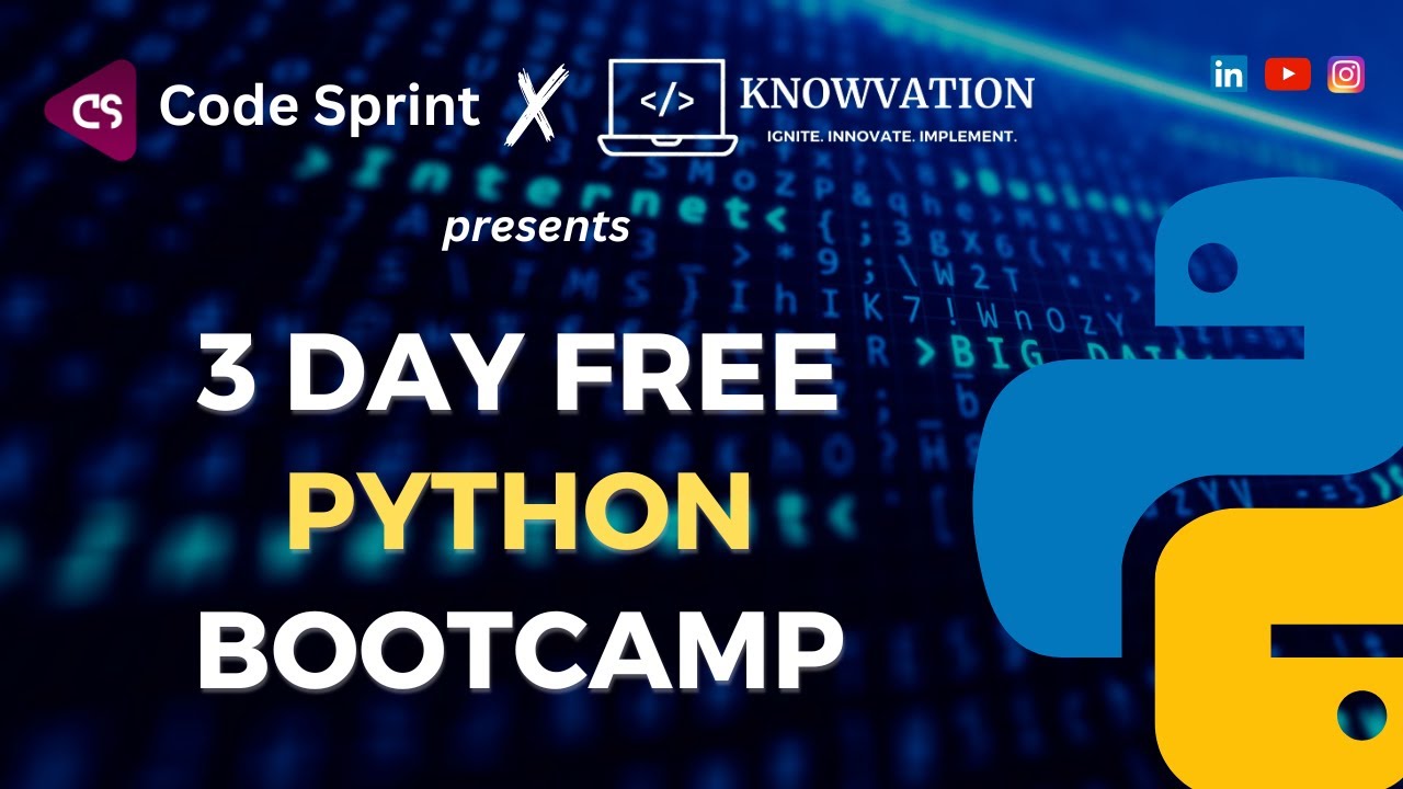 Python Boot Camp Day 2 Code Sprint X Knowvation Youtube