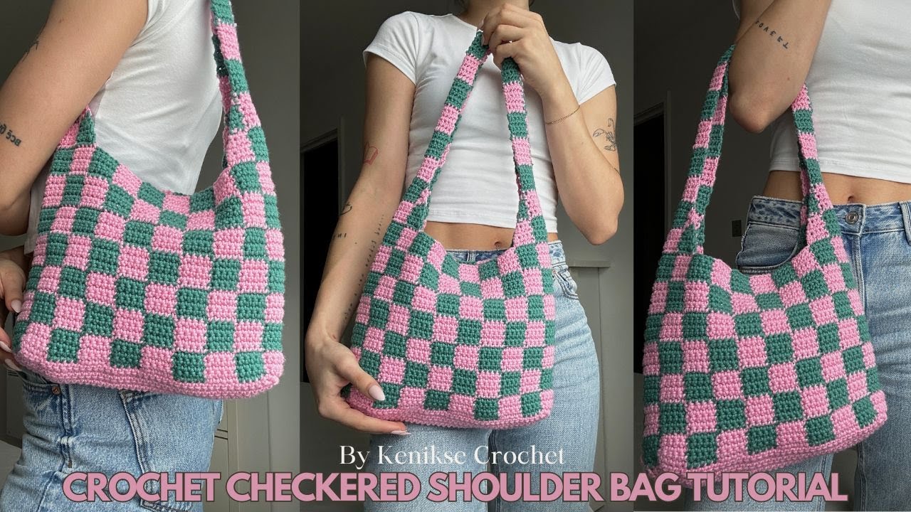 Crochet Checkered Tote Bag Tutorial I Kenikse Crochet Youtube