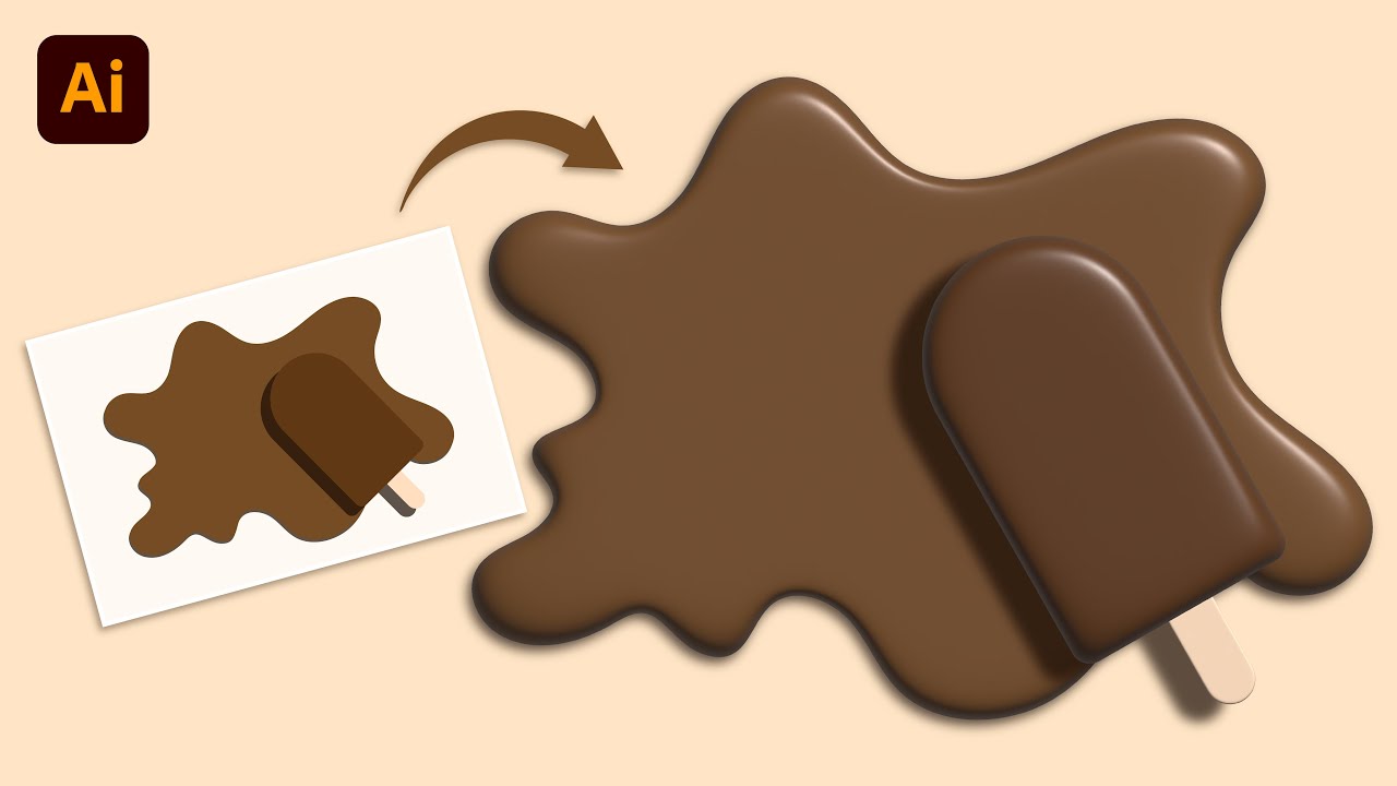 Adobe Illustrator Cc Tutorial How To Create 3d Chocolate Ice Cream