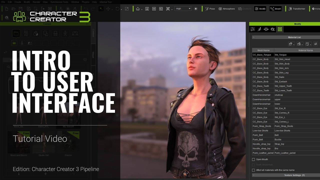 Character Creator 3 Tutorial Intro To User Interface Youtube