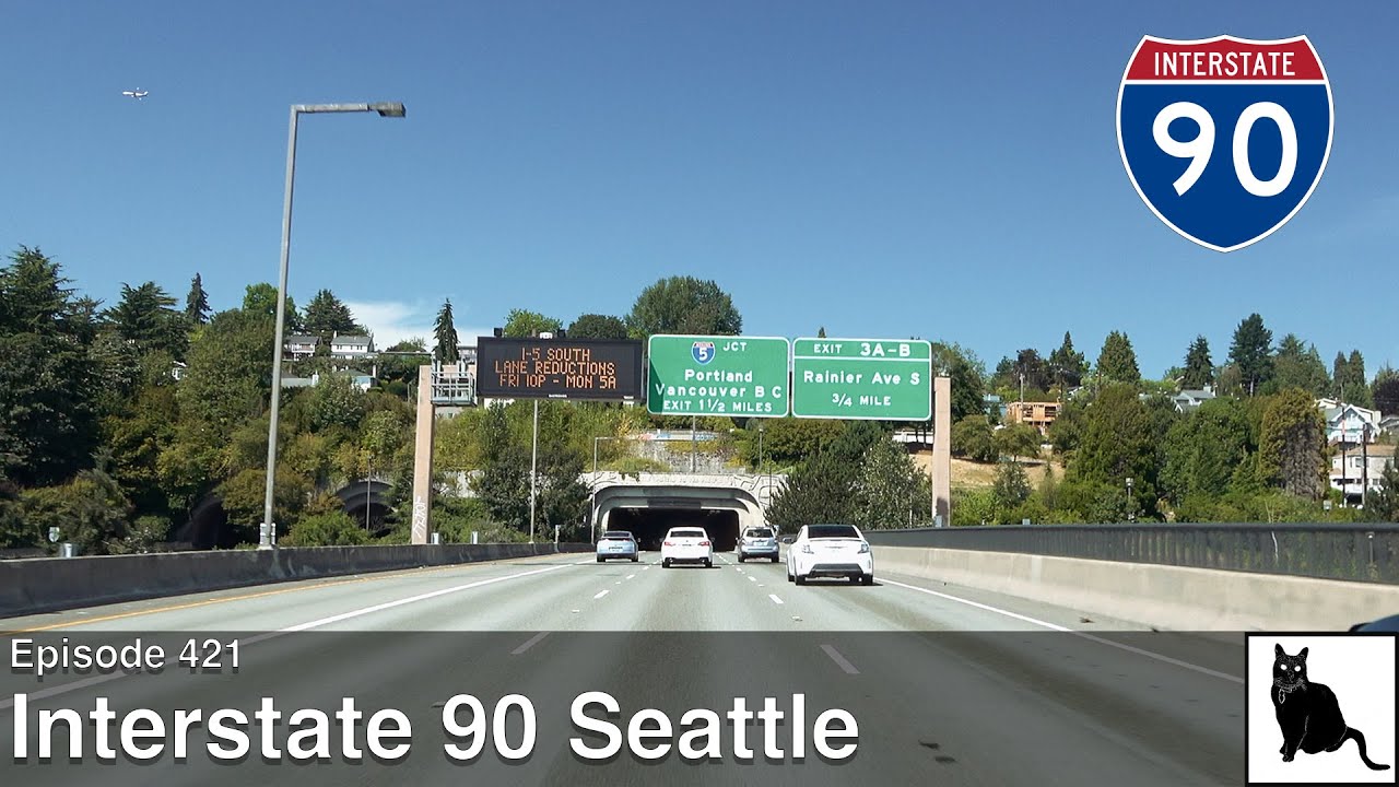 Interstate 90 In Seattle Lake Washington Mercer Island And Western