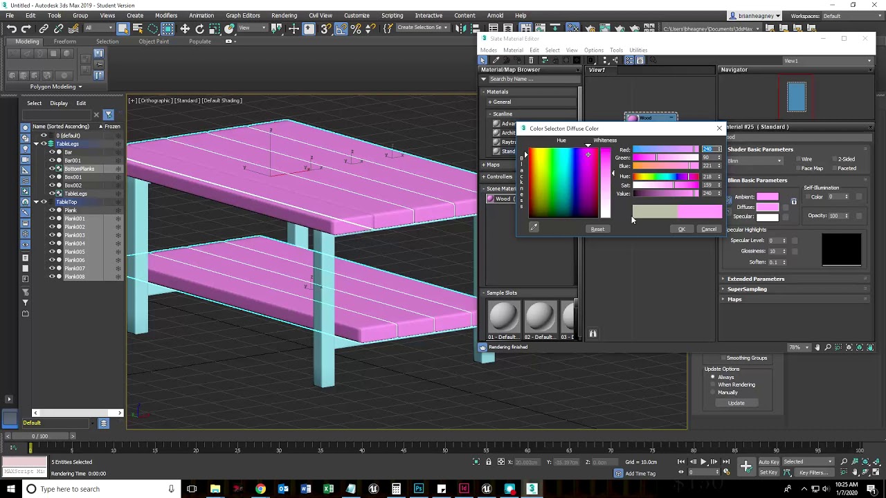 Modeling A Table With 3ds Max 09 Creating Simple Materials In 3ds Max