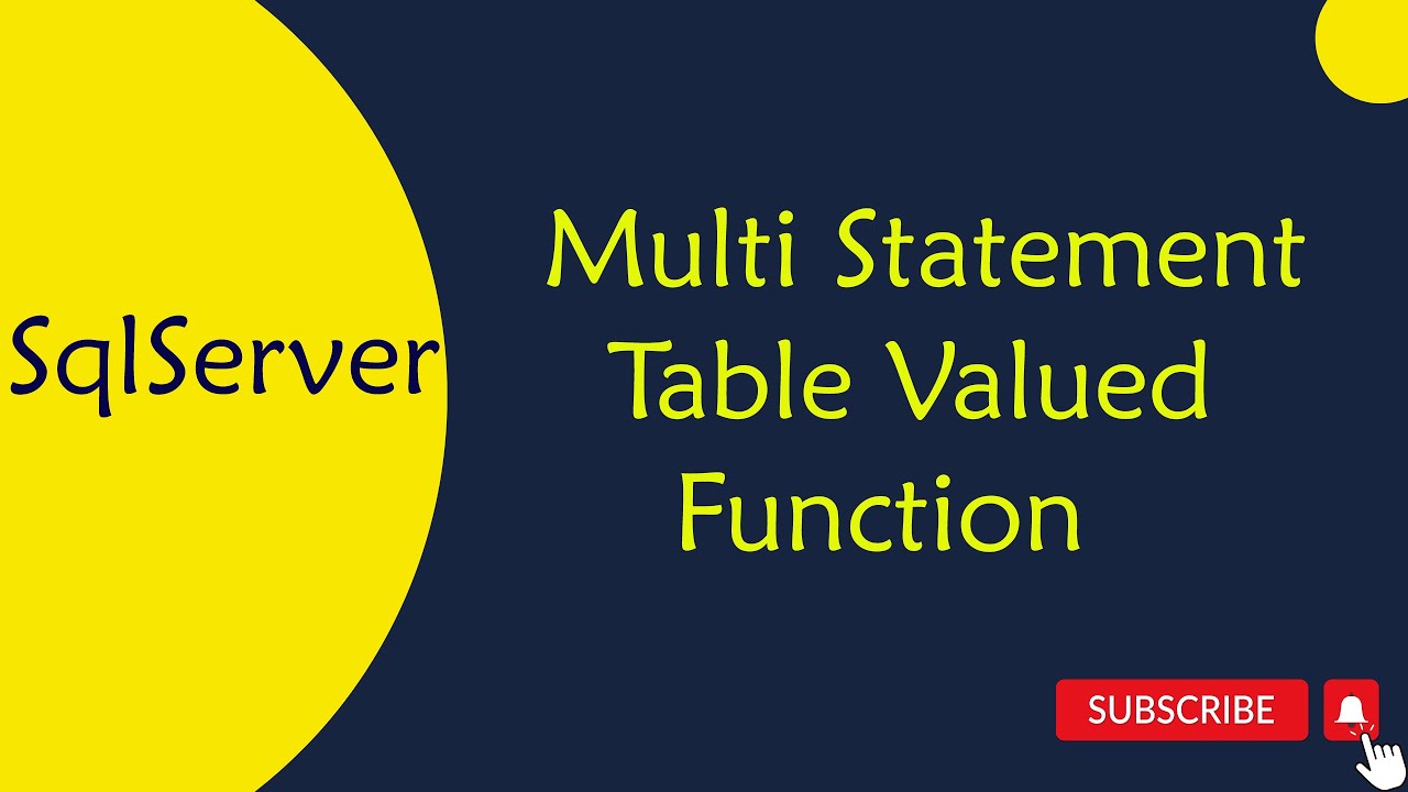 48 Multi Statement Table Valued Function In Sql Server In Telugu Youtube