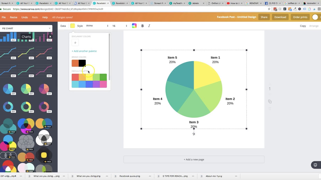 How To Create A Pie Chart In Canva Online Tech Queen Youtube