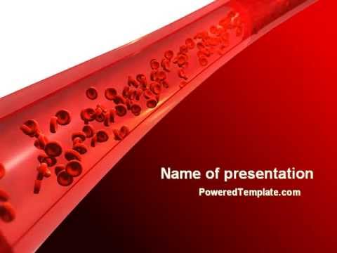 Red Blood Cells In A Blood Vessels Powerpoint Template By