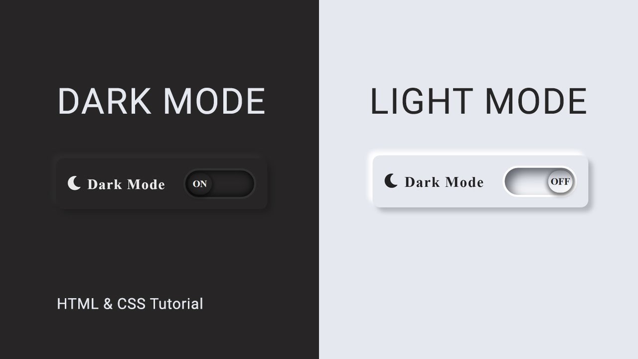 Dark Light Mode Toggle Button Using Html Css Javascript Youtube