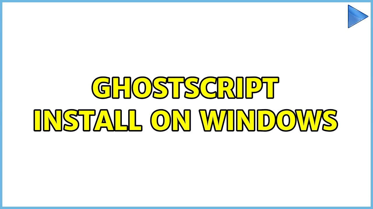 Ghostscript Install On Windows Youtube