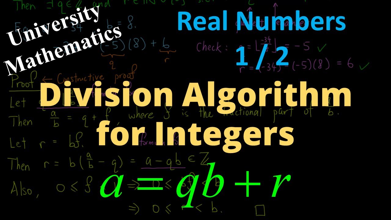 Division Algorithm For Integers Youtube